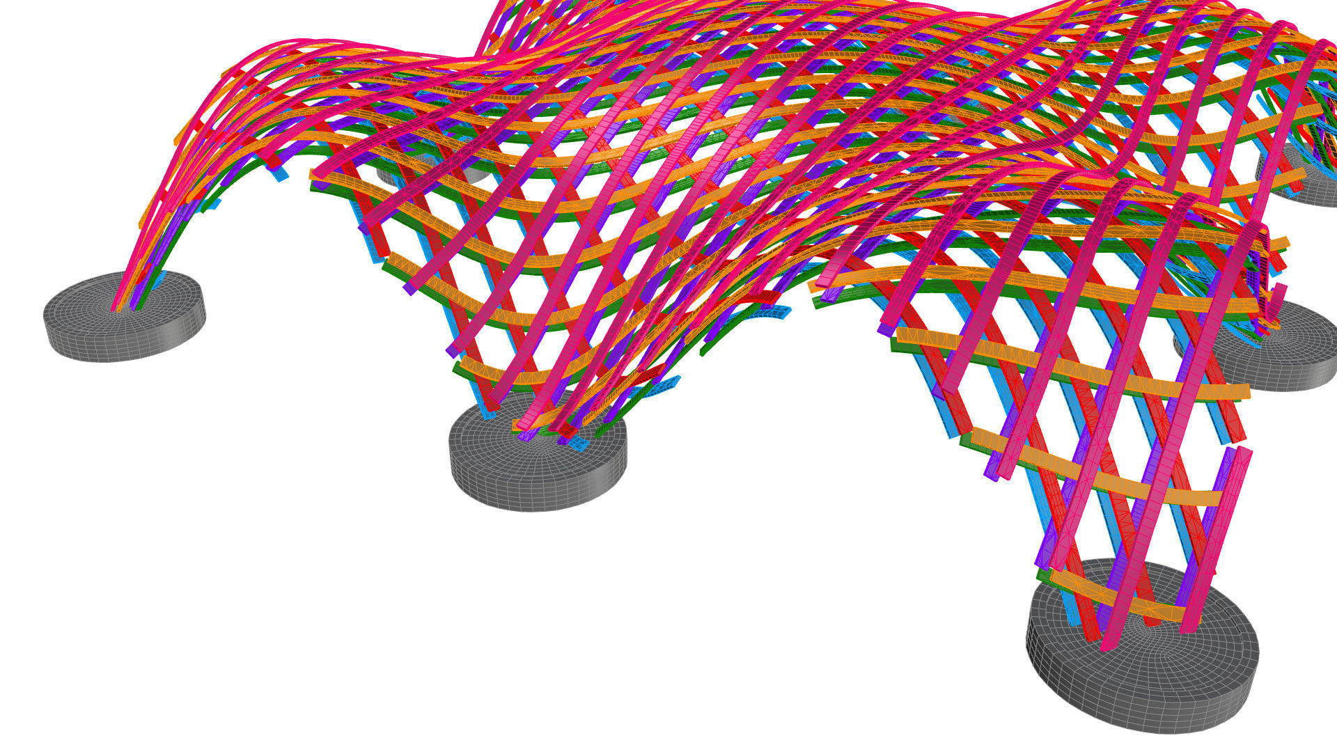 Layered Beams Parametric Pavilion 3D model | CGTrader