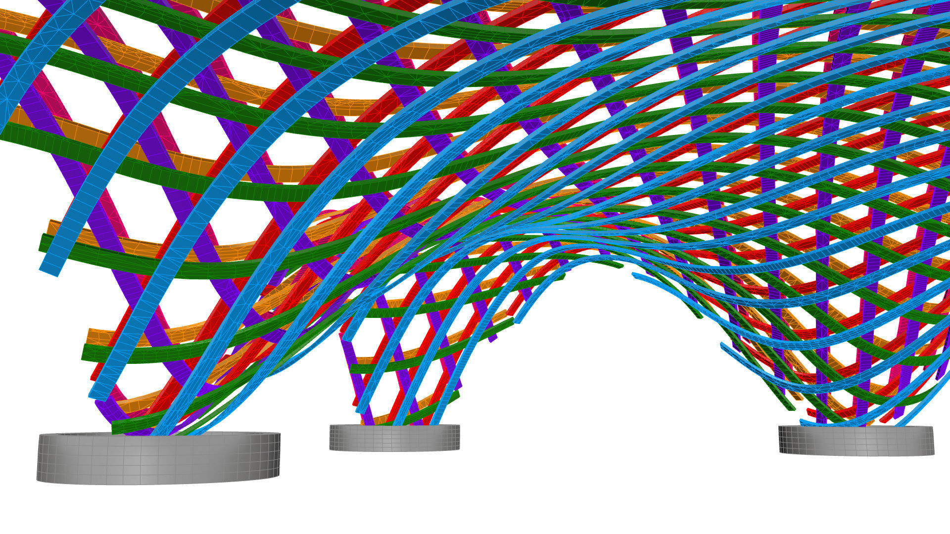 Layered Beams Parametric Pavilion 3D model | CGTrader