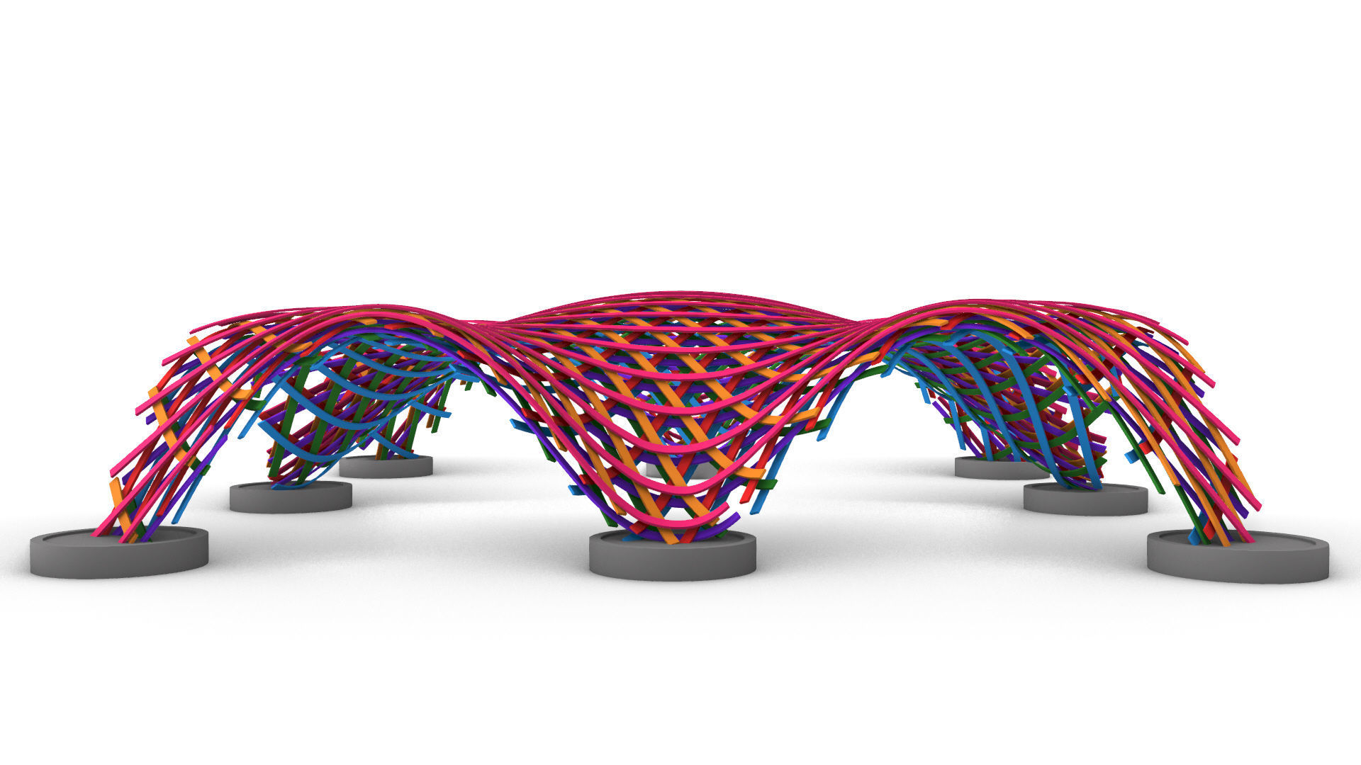 Layered Beams Parametric Pavilion 3D model | CGTrader