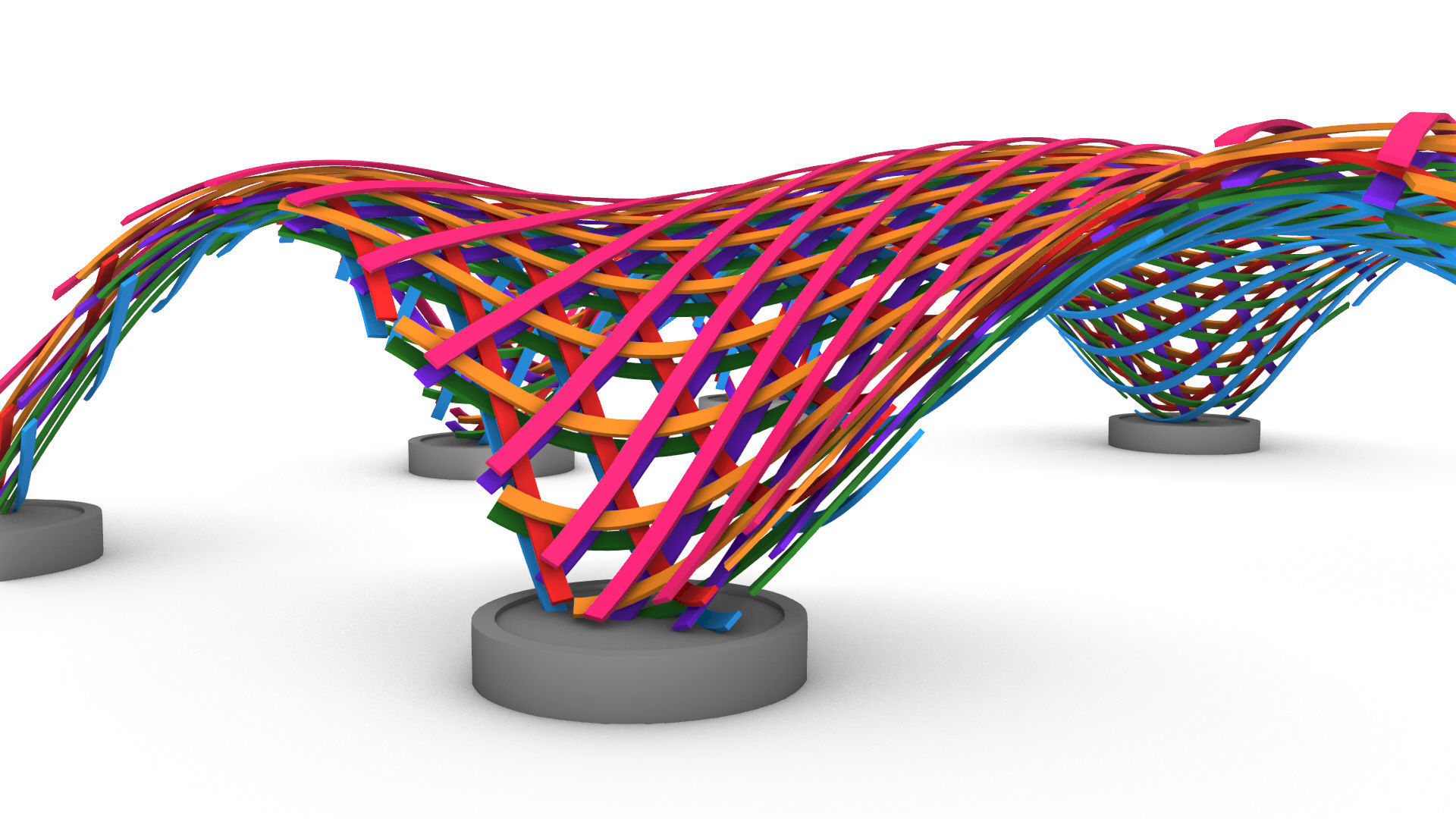 Layered Beams Parametric Pavilion 3D model | CGTrader