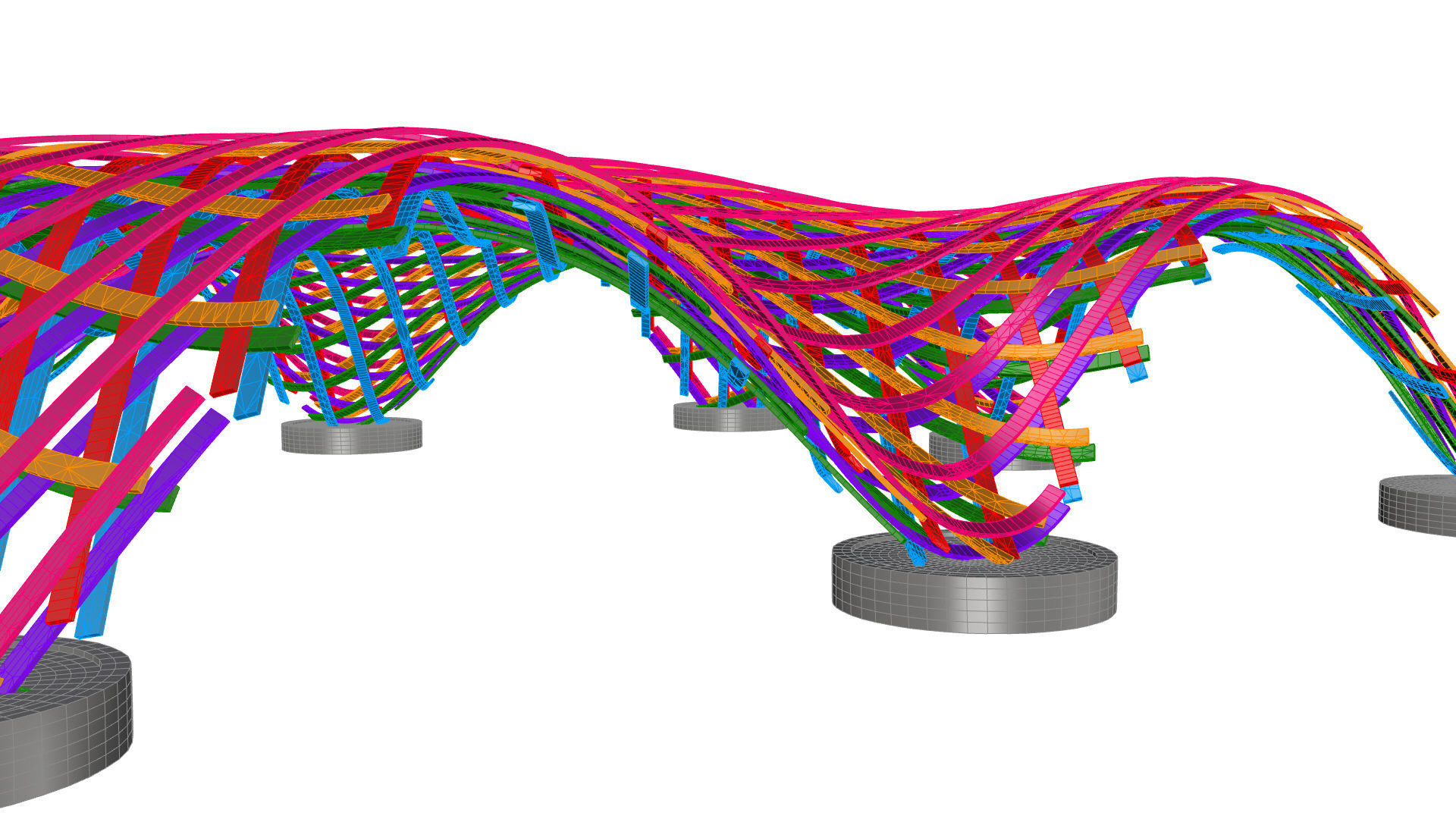 Layered Beams Parametric Pavilion 3D model | CGTrader