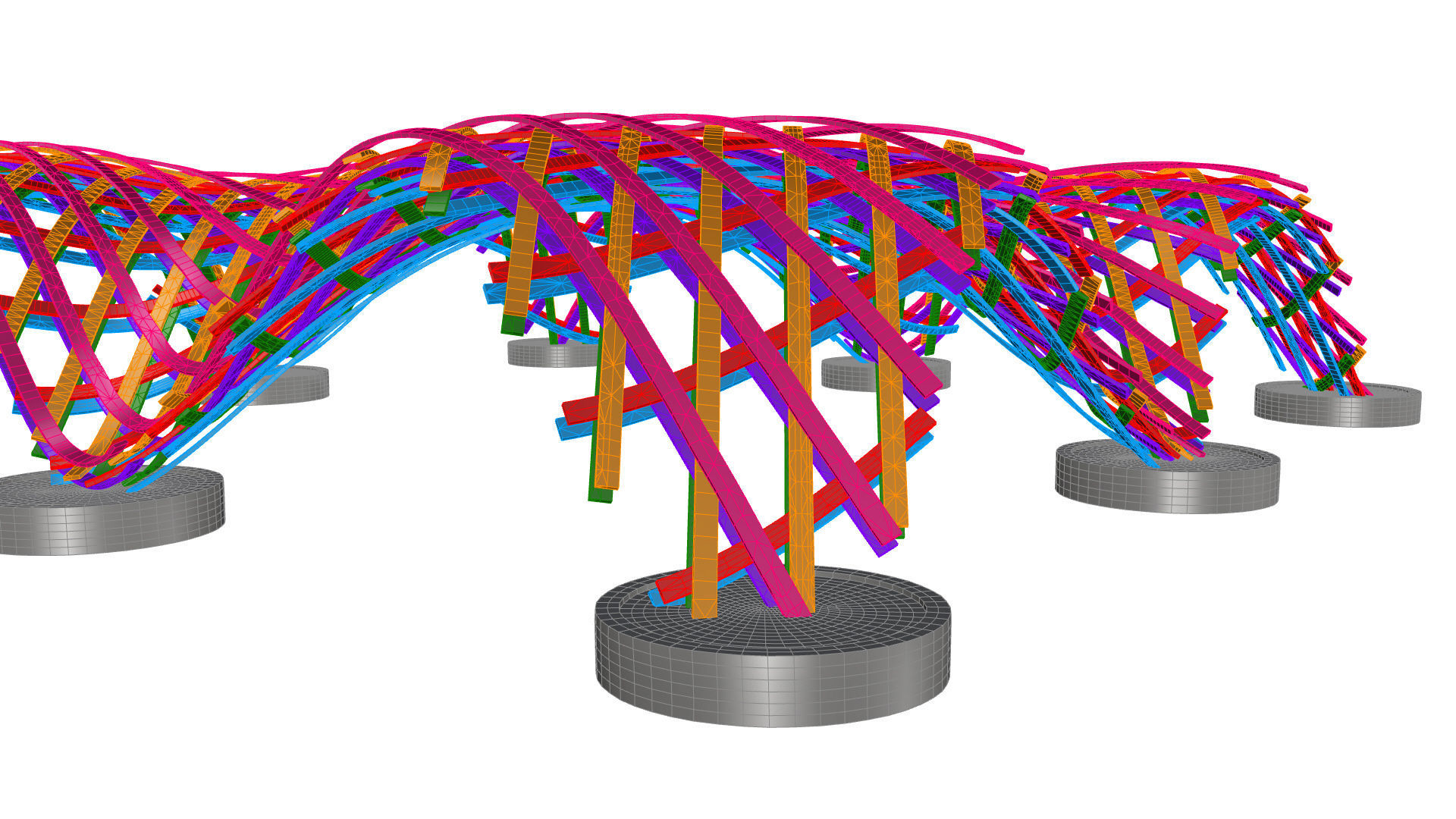 Layered Beams Parametric Pavilion 3D model | CGTrader