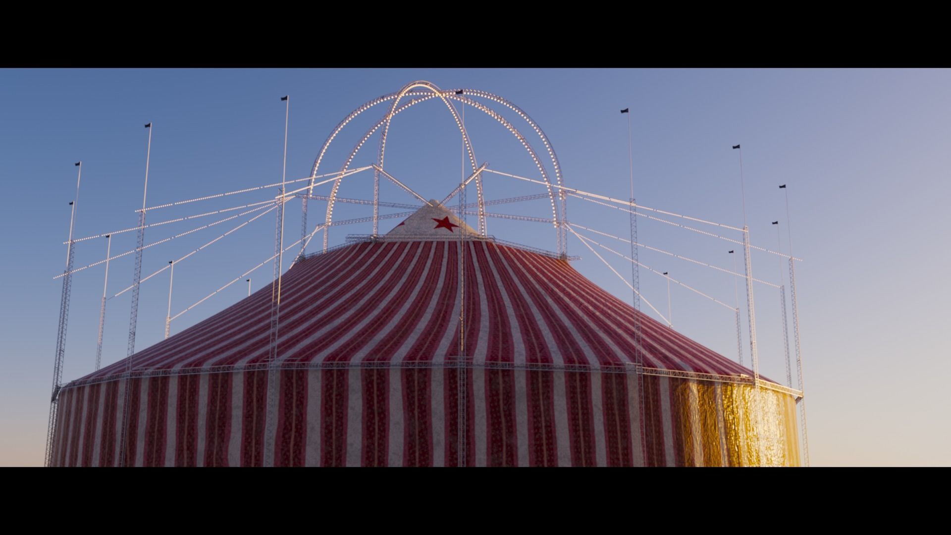 3D model Circus Environment Interior and Exterior with Animated Crowd ...