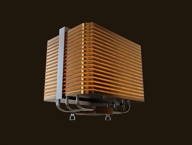 3D model lowpoly cpu passive cooler rgb gaming emissive gameready VR ...