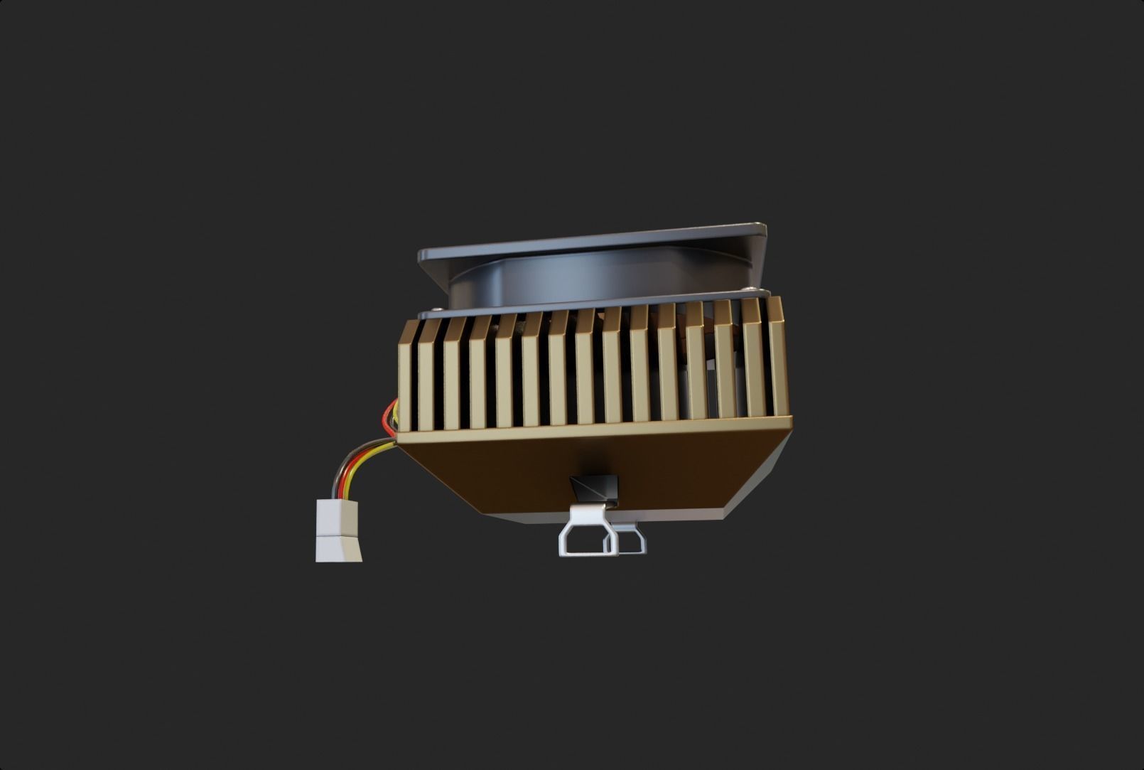 3D model bronze brown cpu cooler lowpoly game ready pbr VR / AR / low ...