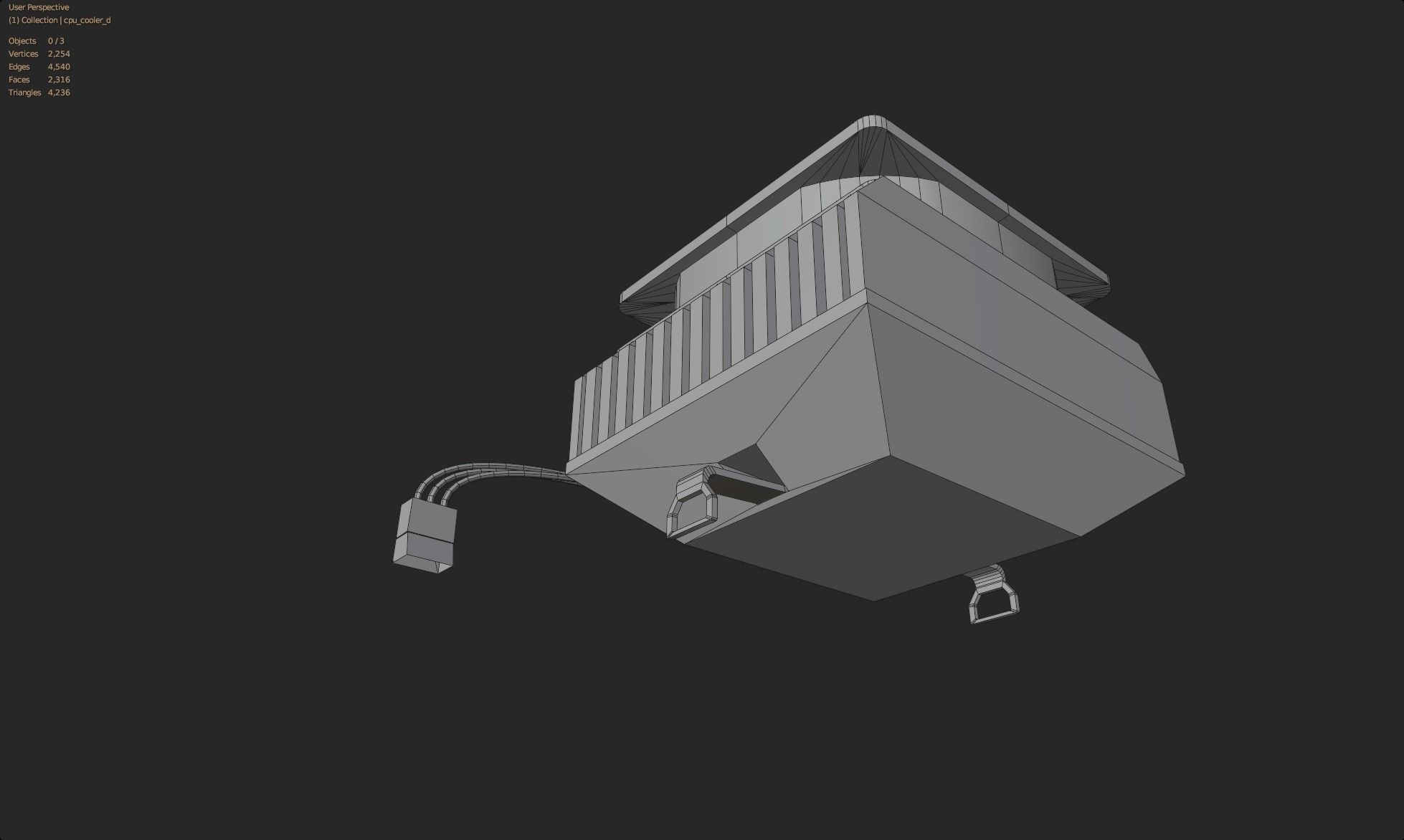 3D model bronze brown cpu cooler lowpoly game ready pbr VR / AR / low ...