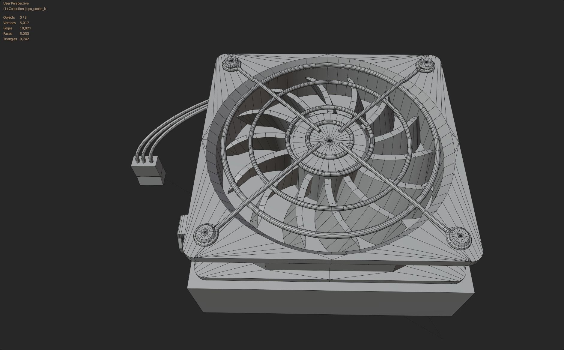 3D model pc cpu cooler fan lowpoly pbr computer VR / AR / low-poly ...