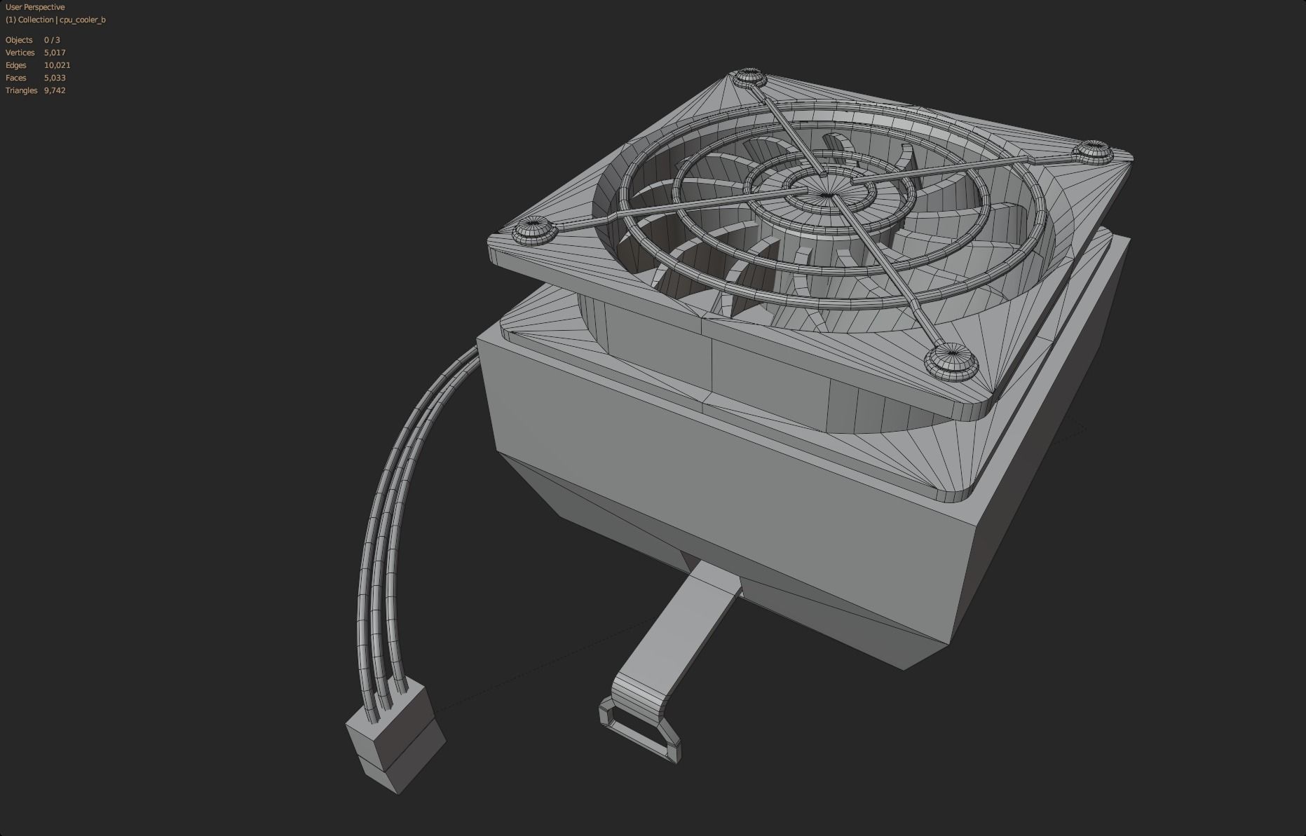 3D model pc cpu cooler fan lowpoly pbr computer VR / AR / low-poly ...