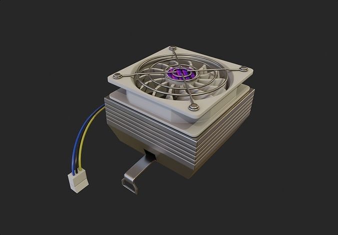 3D model pc cpu cooler fan lowpoly pbr computer VR / AR / low-poly ...