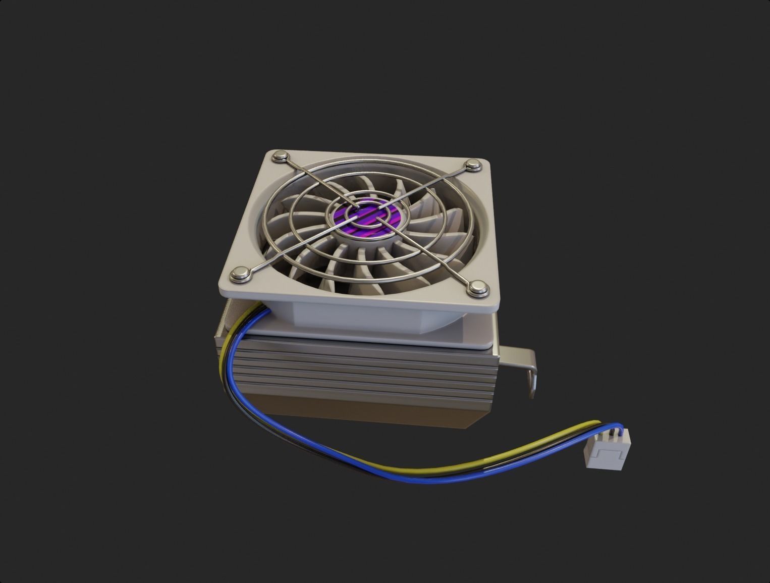 3D model pc cpu cooler fan lowpoly pbr computer VR / AR / low-poly ...