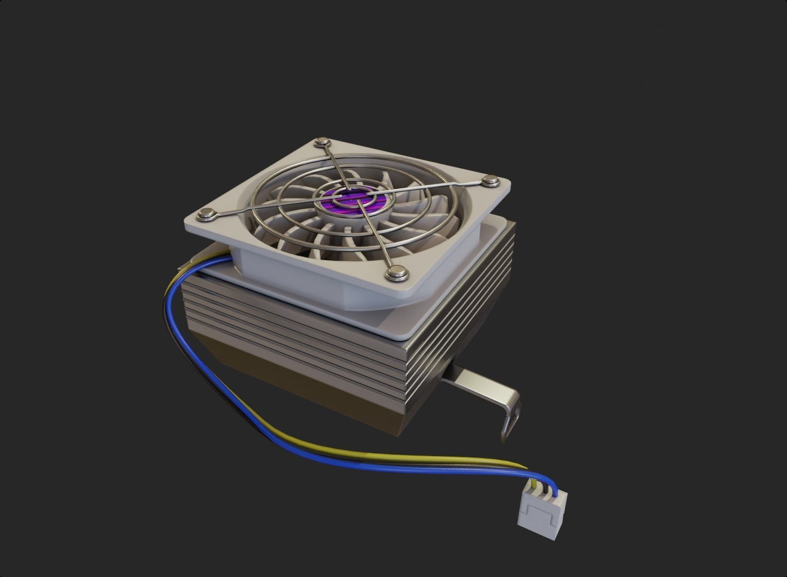 3D model pc cpu cooler fan lowpoly pbr computer VR / AR / low-poly ...