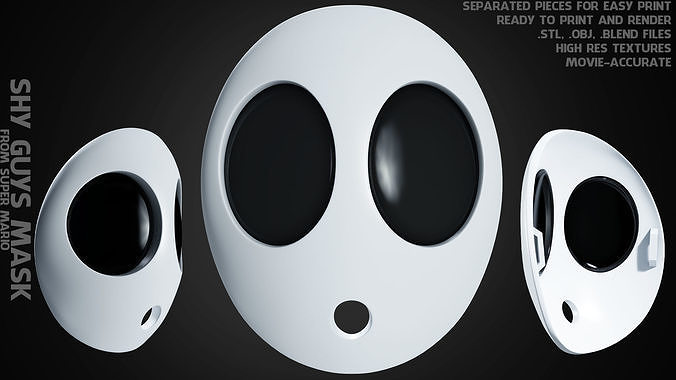 Shy Guys Mask for Cosplay 3D model 3D printable | CGTrader