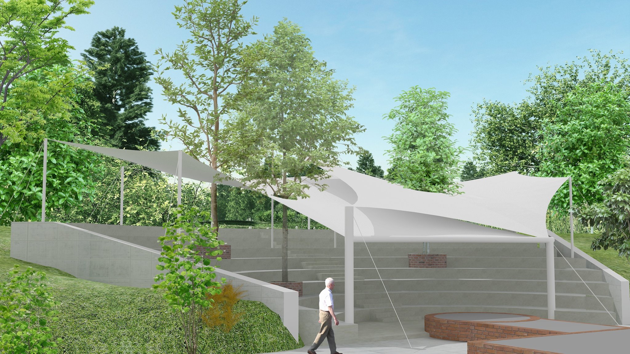 Amphitheatre tent with holes in it free 3D model | CGTrader