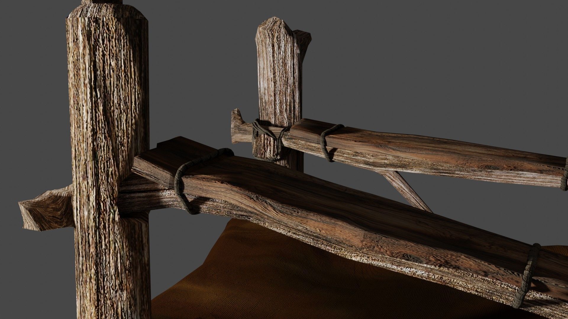 3D model primitive cot and chair like what Shrek would have VR / AR ...