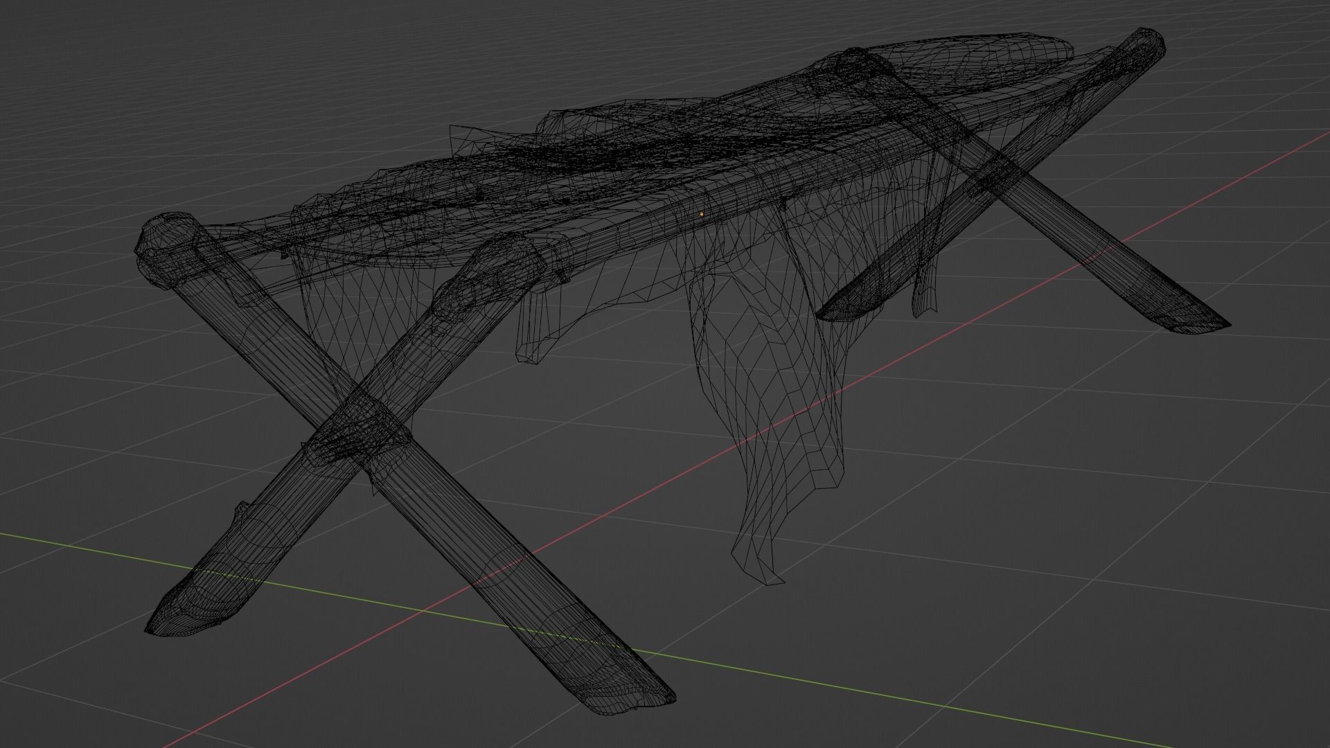 3D model primitive cot and chair like what Shrek would have VR / AR ...