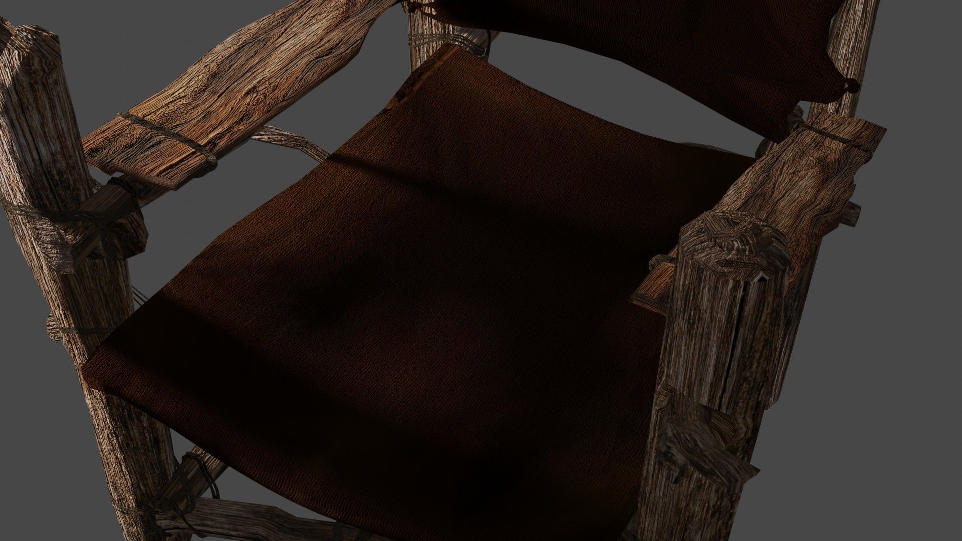 3D model primitive cot and chair like what Shrek would have VR / AR ...