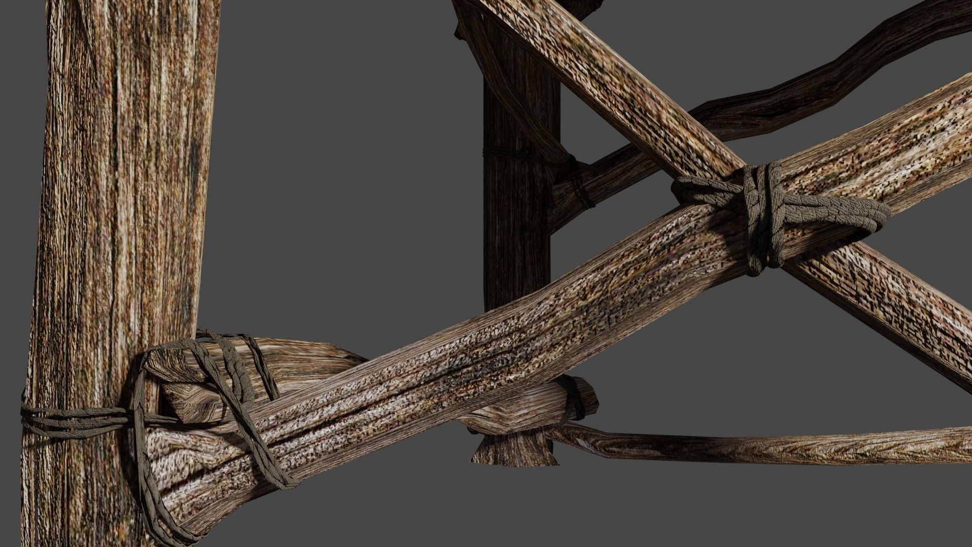 3D model primitive cot and chair like what Shrek would have VR / AR ...