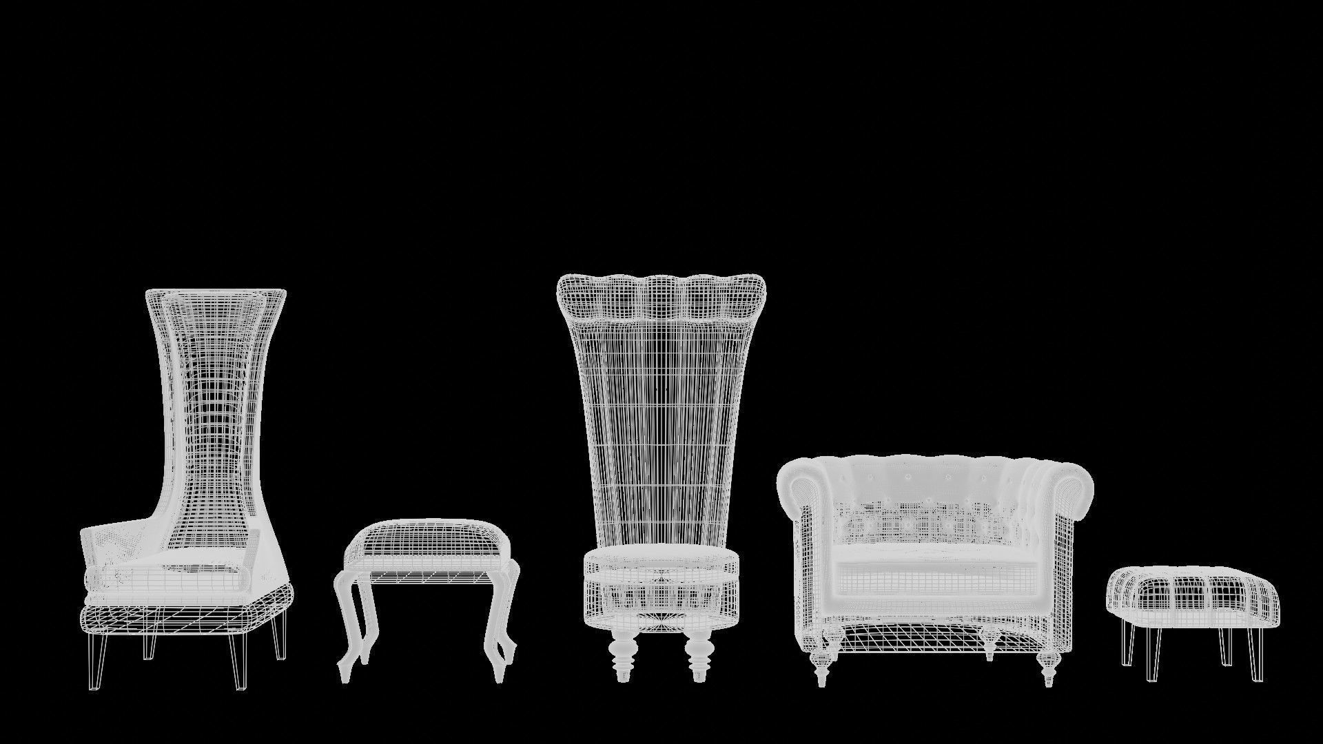 Tea Party Chairs 3D model | CGTrader