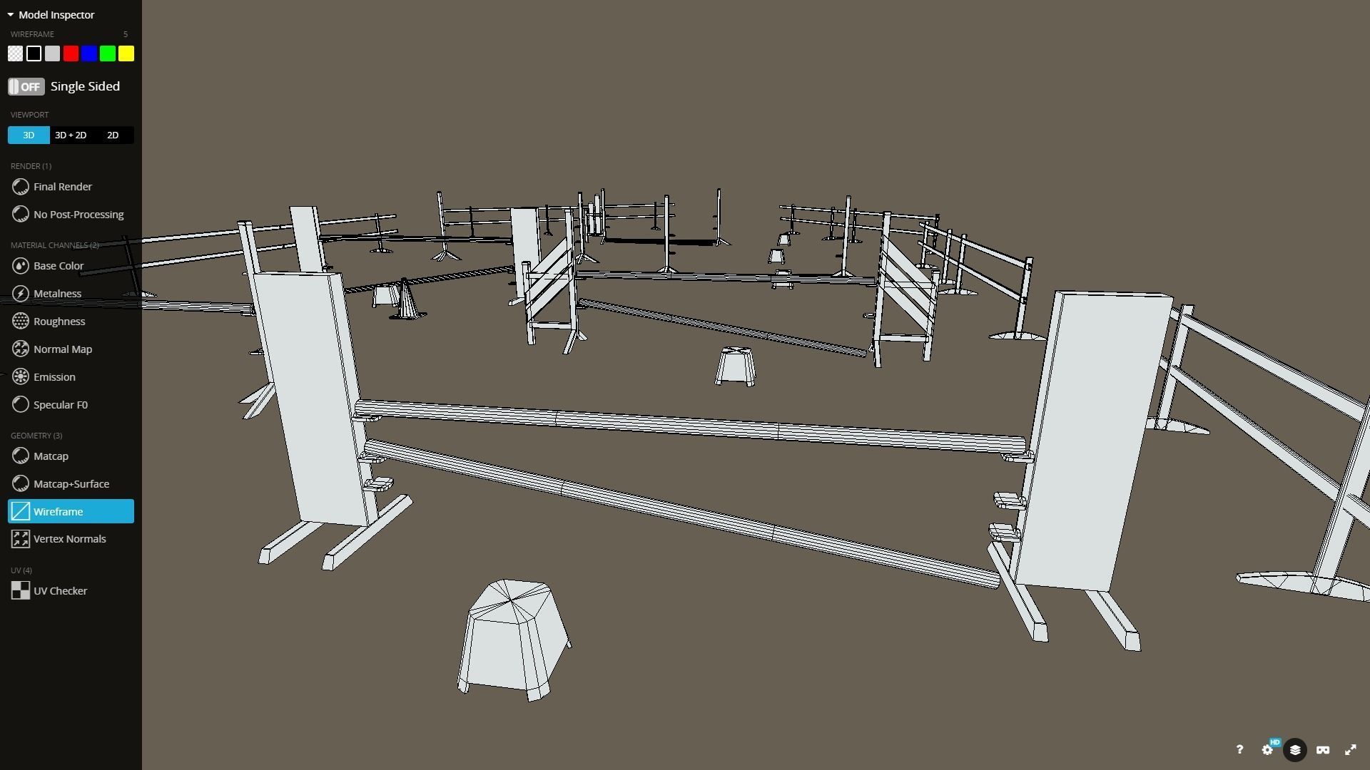 3D model Horse Riding Obstacle Horse jumping Low poly pack VR / AR ...