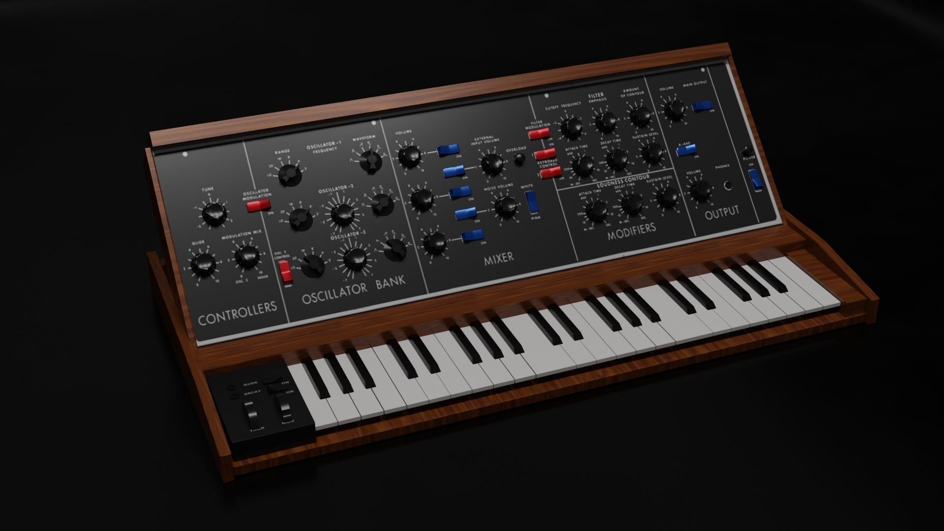 Vintage Mini Moog Synthesizer - 3D Model 3D model | CGTrader