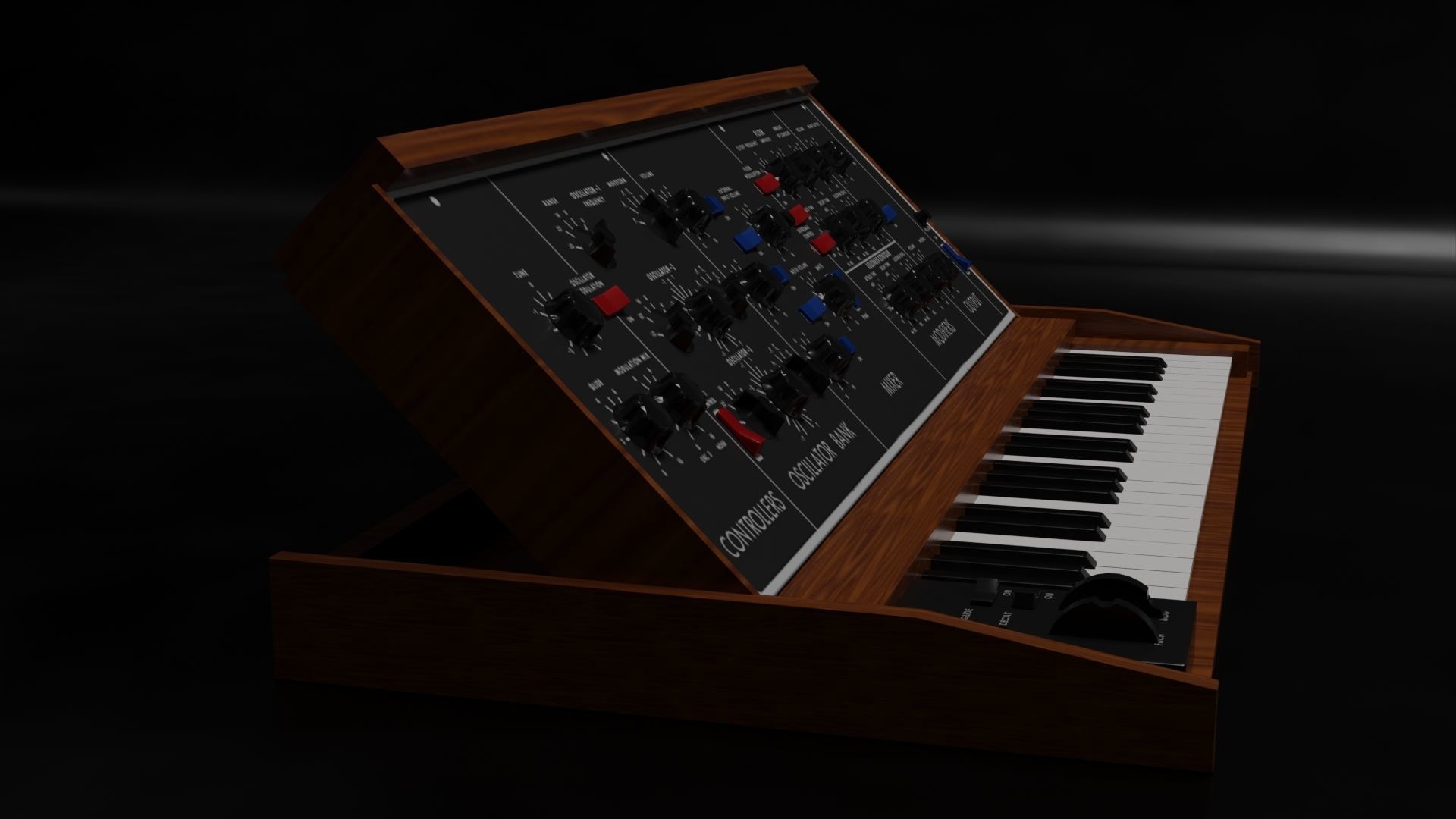 Vintage Mini Moog Synthesizer - 3D Model 3D model | CGTrader