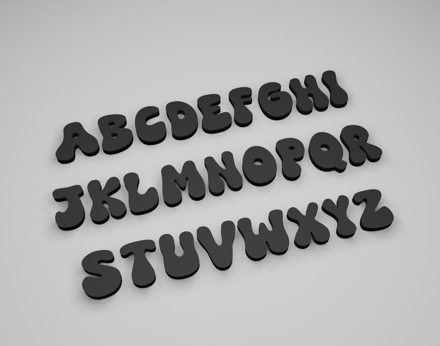 SuperFunky Text Font 3D Printing STL Collection 3D model 3D printable ...