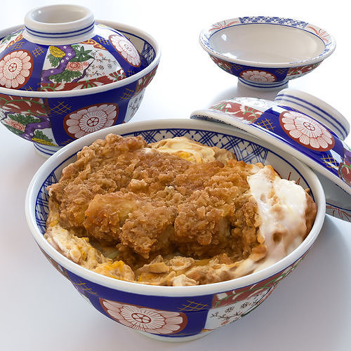 3D model Katsudon and Donburi bowl with lid - Pork Cutlet Rice Bowl VR ...
