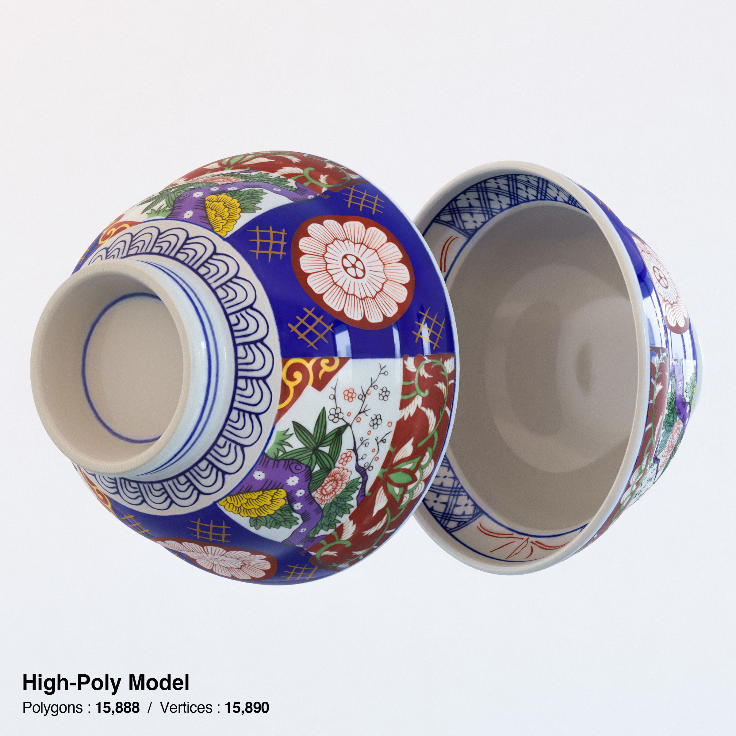 3D model Gyudon and Donburi bowl with lid - Japanese Beef Rice Bowl VR ...