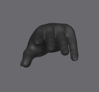 3D model Retopologized female hand for rigging or models VR / AR / low ...