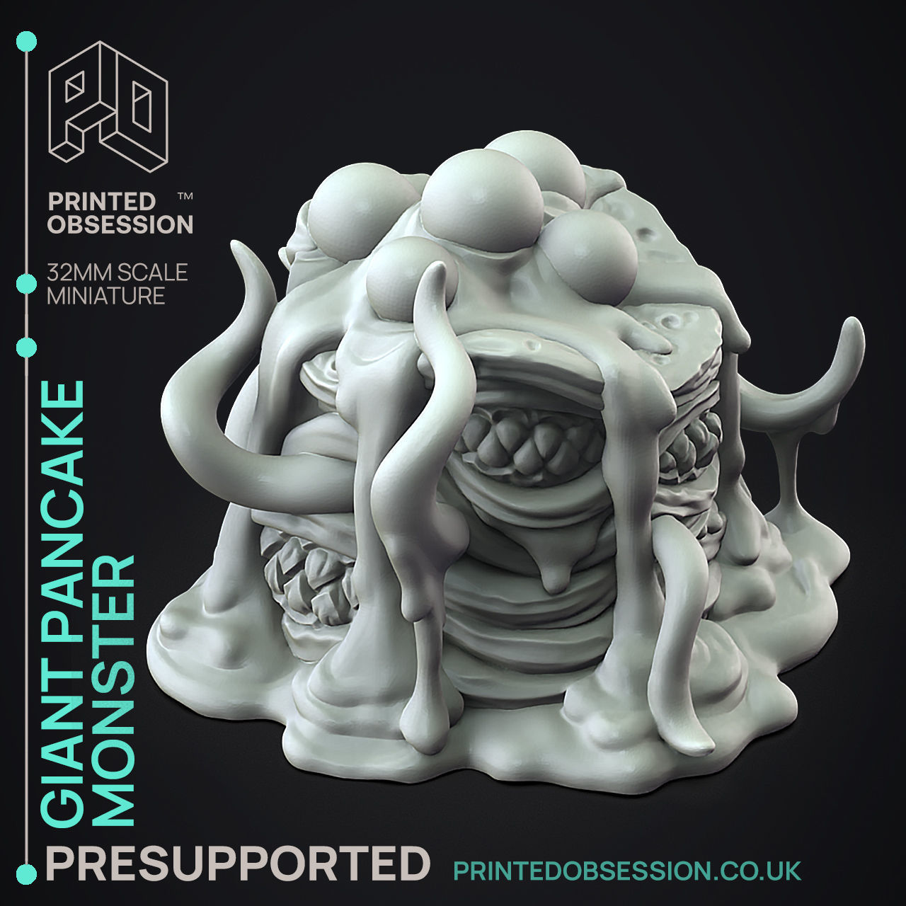 Giant Pancake Monster - 3D Printable TTRPG - PRESUPPORTED - 32mm 3D ...