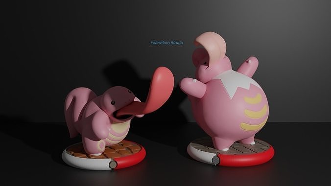 Lickitung and Lickilicky pokemon 3D print model 3D model 3D printable ...