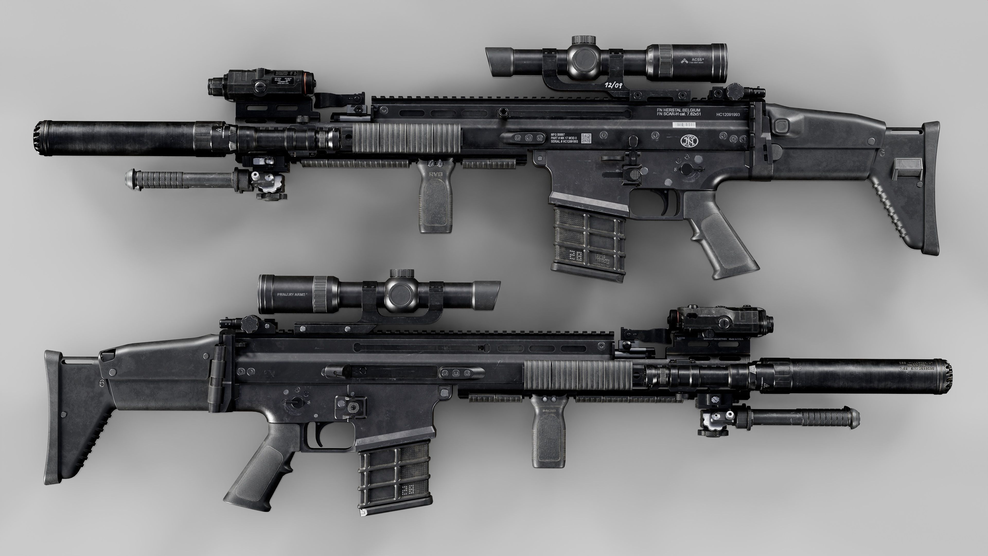 3D model FN SCAR-H Body Kit VR / AR / low-poly | CGTrader