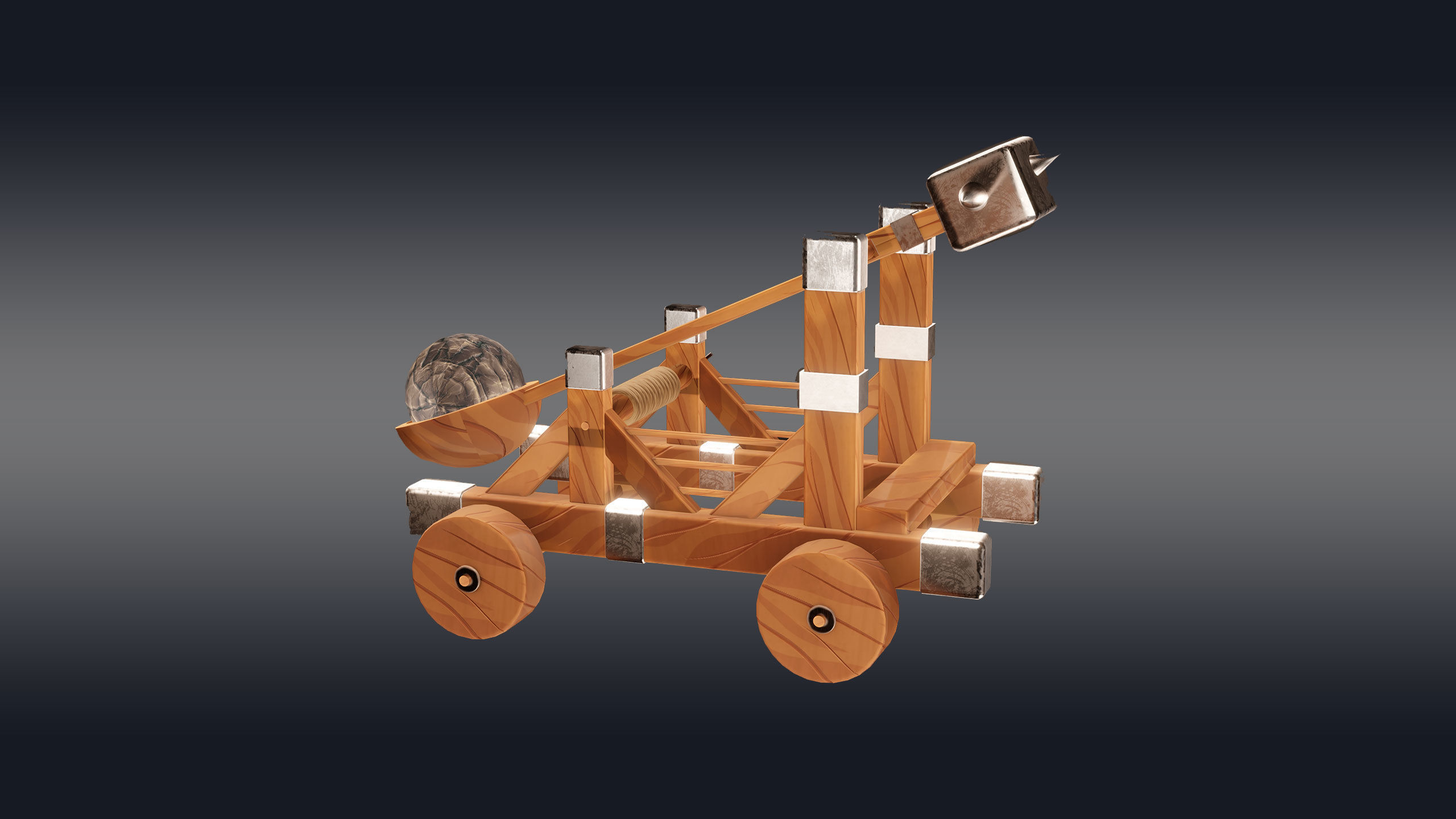 Medieval Catapult 3D model animated rigged | CGTrader