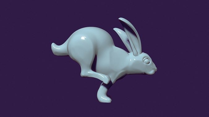 running rabbit 3D model 3D printable | CGTrader