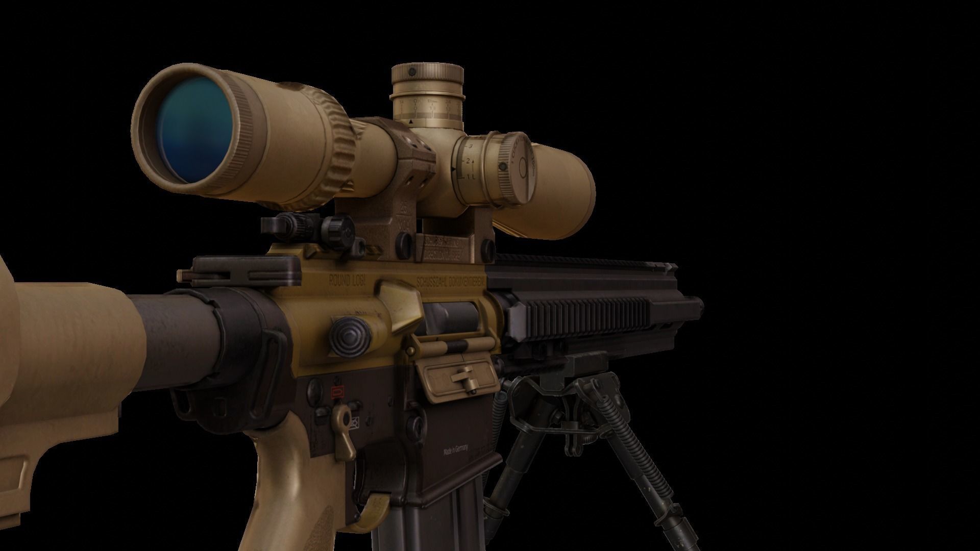 3D model High-Quality 3D Model of G28 Precision Rifle VR / AR / low ...