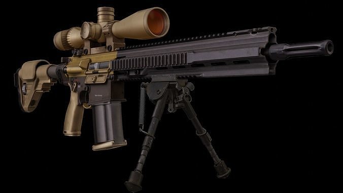 3D model High-Quality 3D Model of G28 Precision Rifle VR / AR / low ...