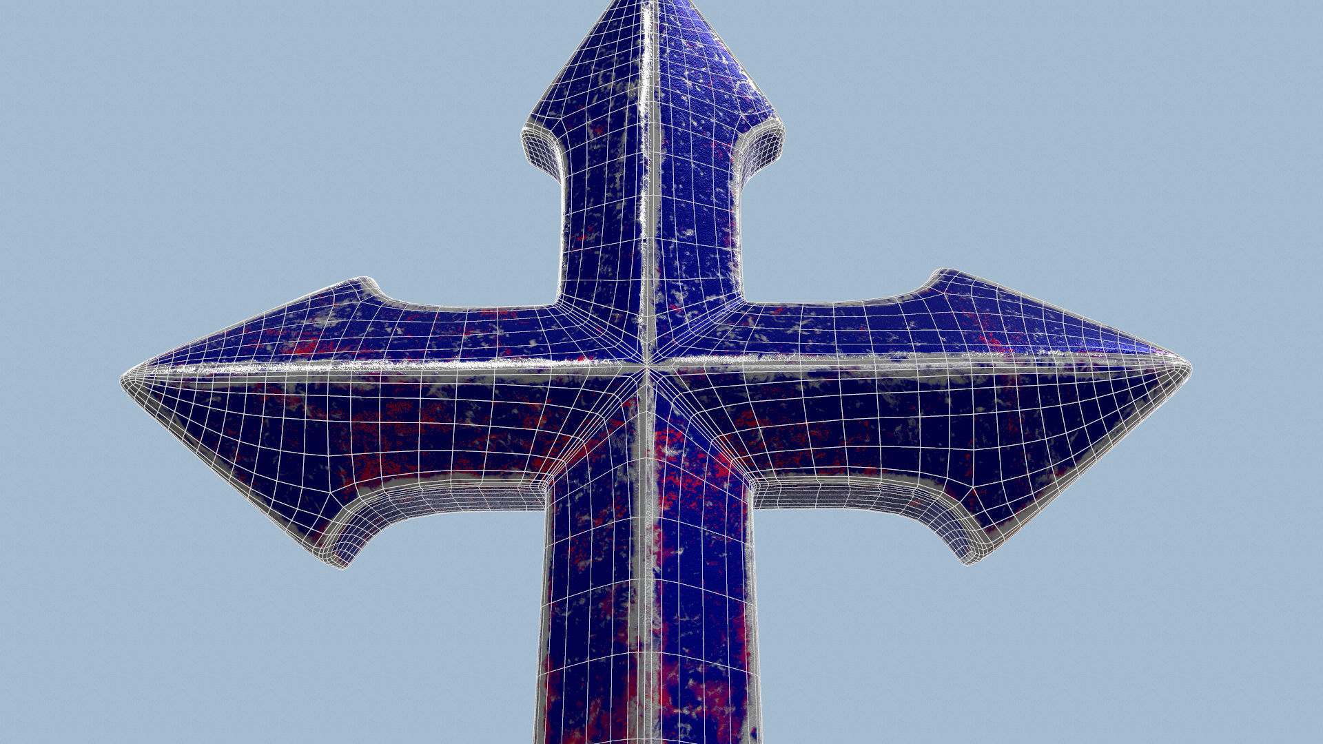 High-Poly Titanium Arrow-shaped cross 3D Model 3D model | CGTrader