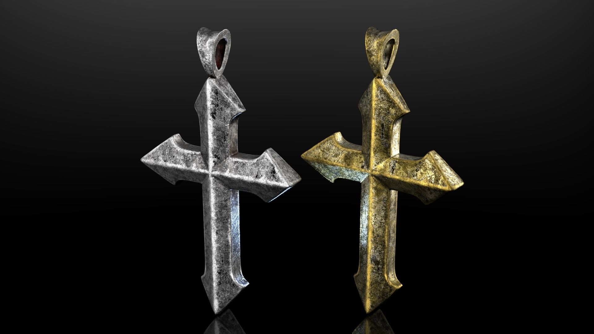 Arrow-shaped Cross STL Files 3D model 3D printable | CGTrader
