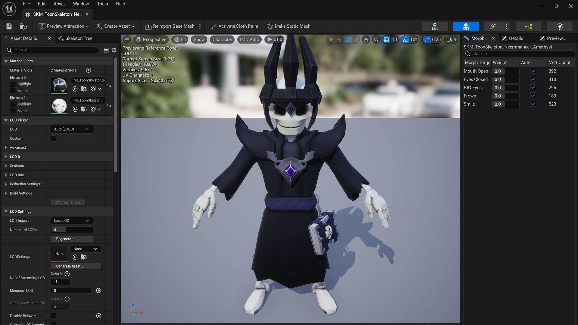 3D model Cartoon Skeleton Necromancer - Mobile Game Ready VR / AR / low ...