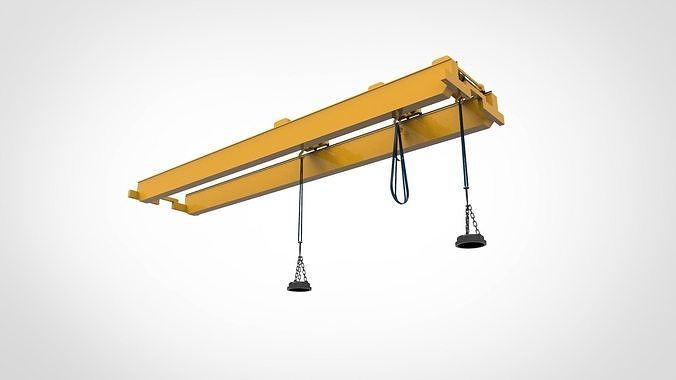 overhead crane equipped with a magnetic lifting system 3D model ...