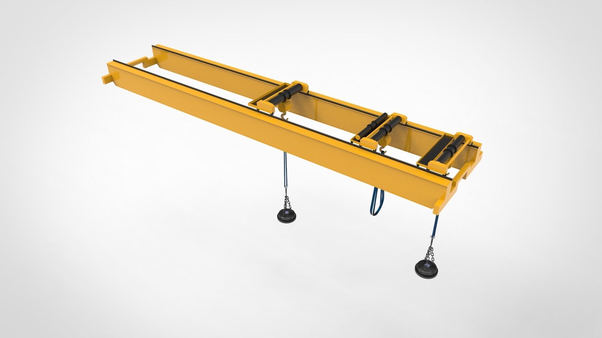 overhead crane equipped with a magnetic lifting system 3D model ...