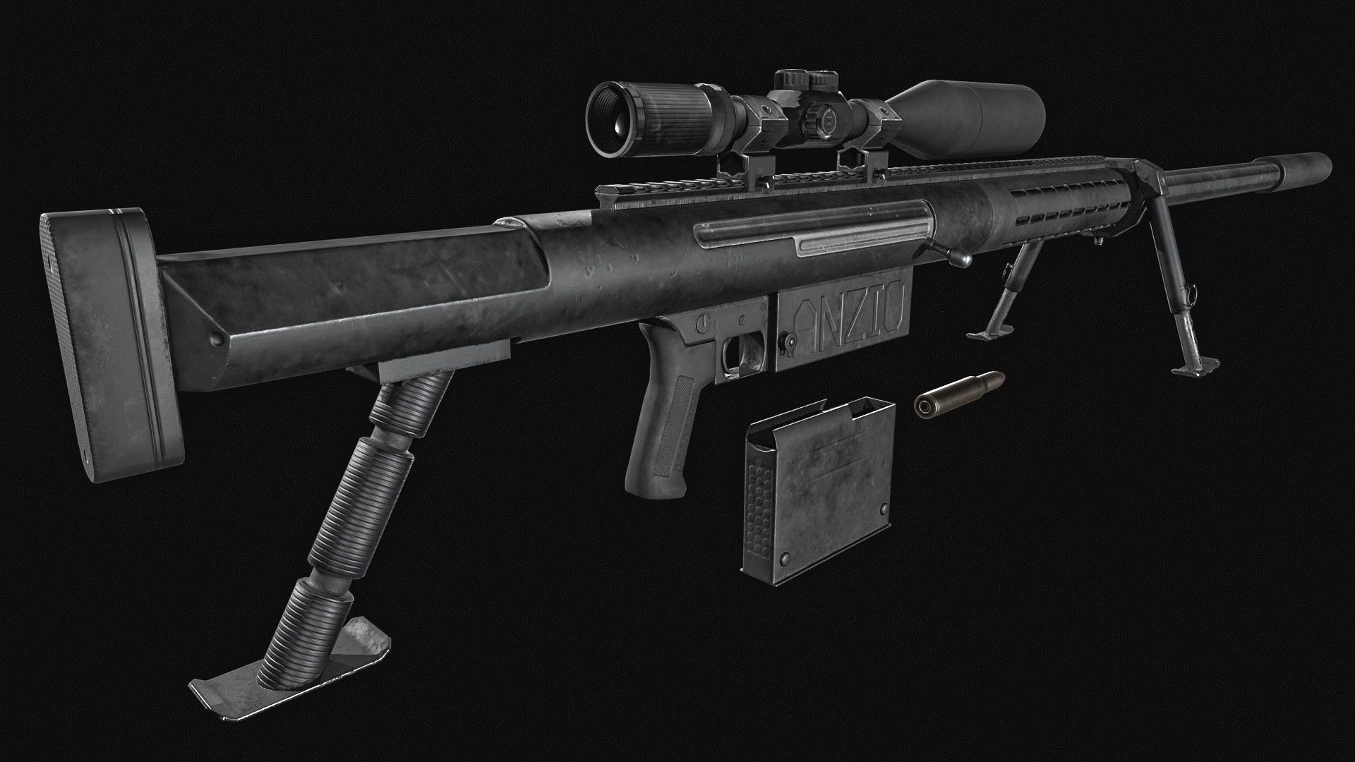 3D model Anzio 20mm Sniper rifle VR / AR / low-poly | CGTrader