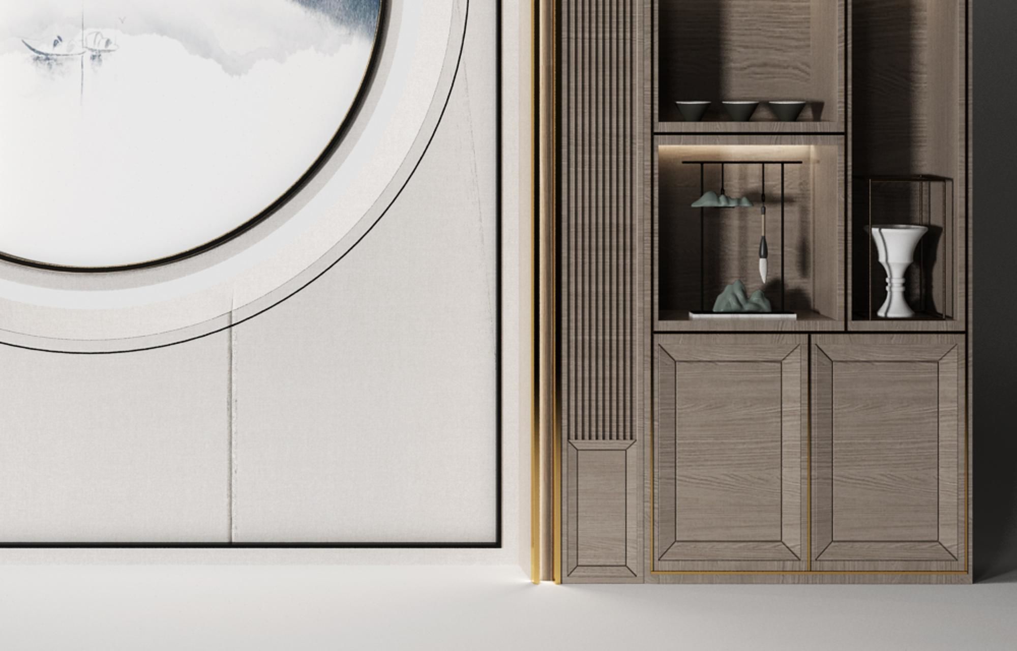 bookshelf Chinese New style bookcase 3D model | CGTrader