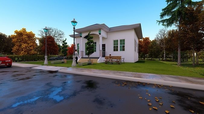 3D model 3 Bedroom modern House Model VR / AR / low-poly | CGTrader