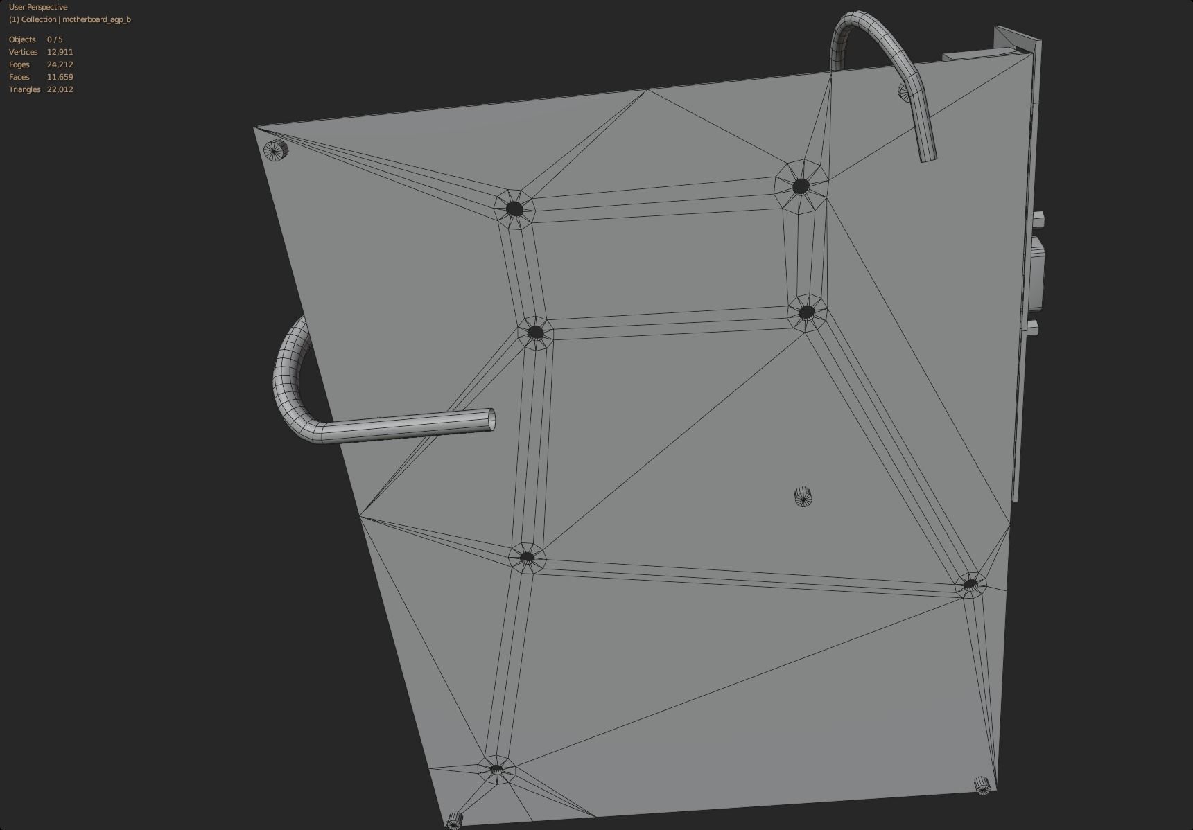 3D model pc motherboard agp computer retro red circuit board VR / AR ...