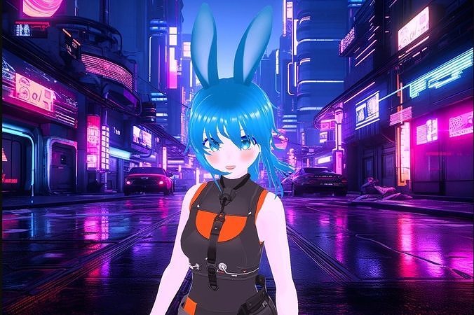 Sylva Nova - Sci-Fi Anime Girl 3D Model 3D model rigged | CGTrader