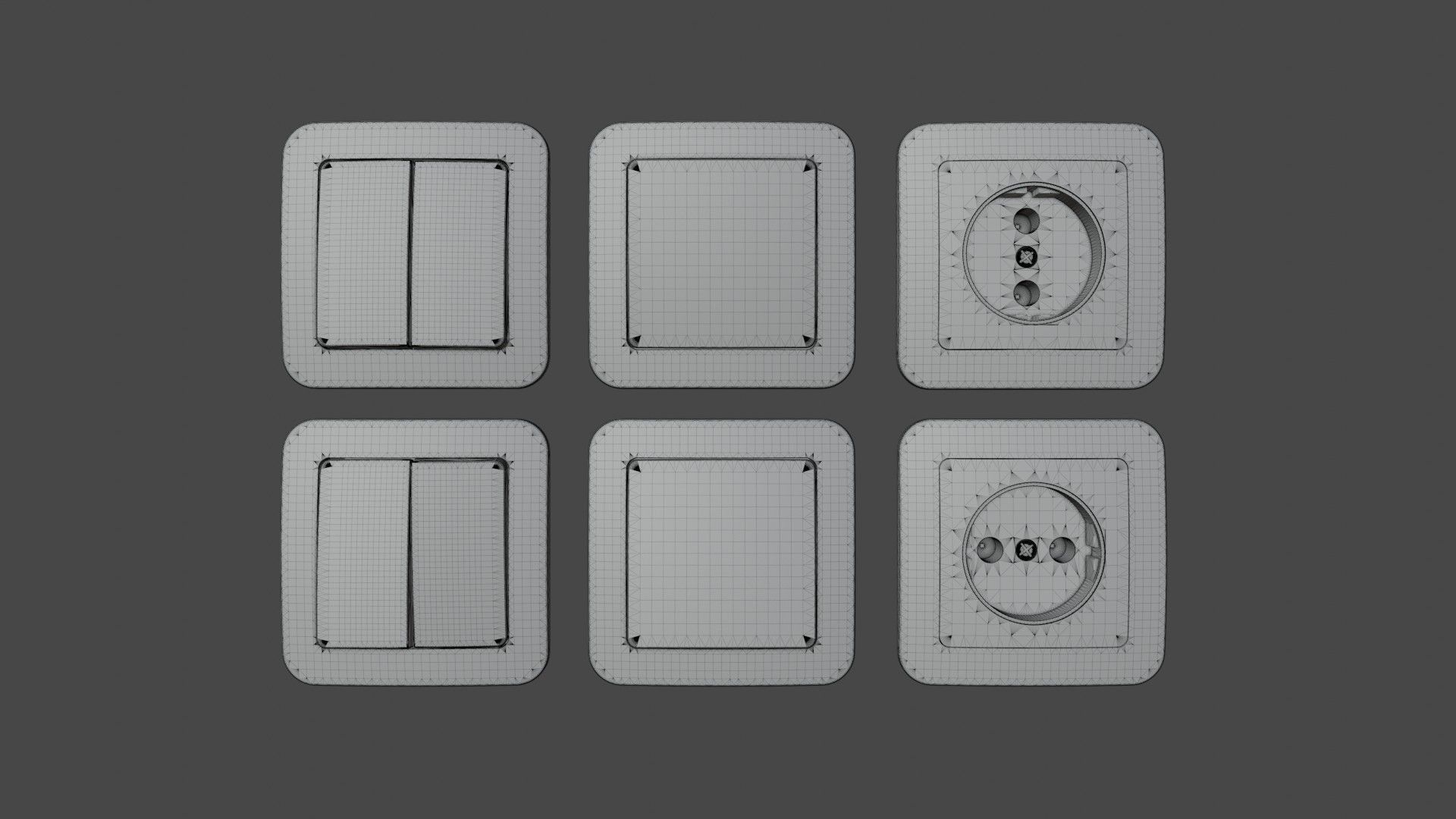 3D model Wooden sockets and light switch 6 objects collection VR / AR / low-poly | CGTrader