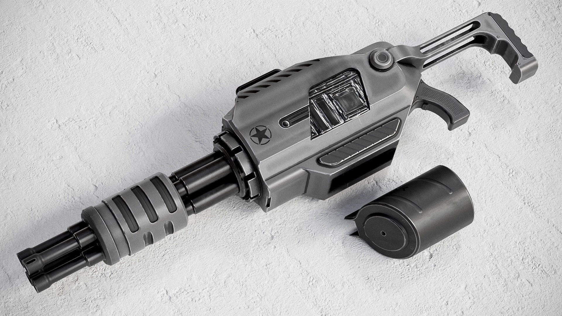 3D model Sci-fi Minigun PBR VR / AR / low-poly | CGTrader