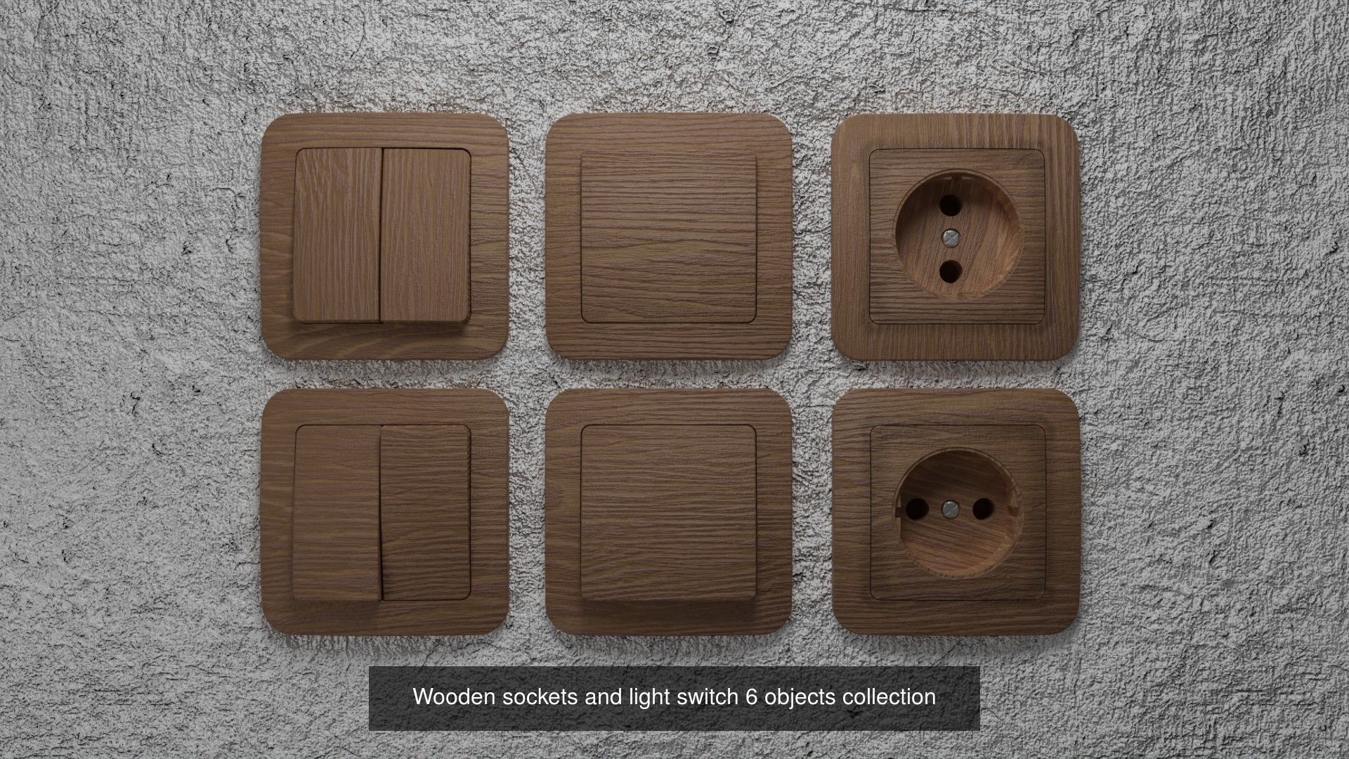 3D Model Collection Sockets and light switches 6 models PBR VR / AR / low-poly | CGTrader