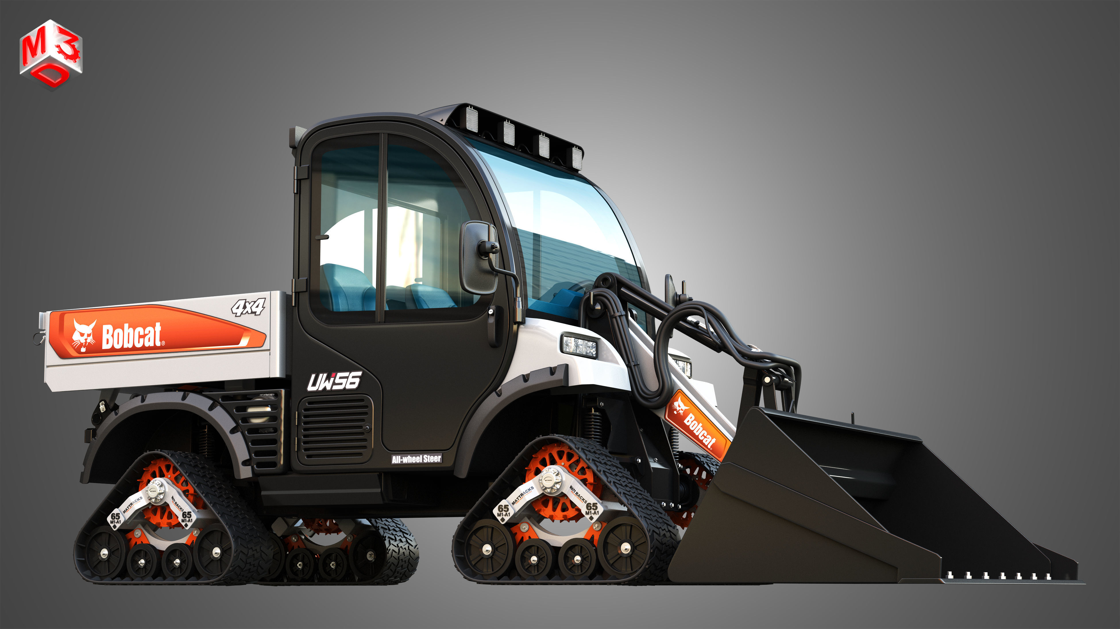 UW56 - Toolcat Quad Tracks - Utility Work Machine - Bucket 3D model ...